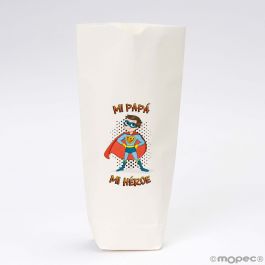 Bolsa blanca Super Papá 12x22,5cm. min.25 | Mopec