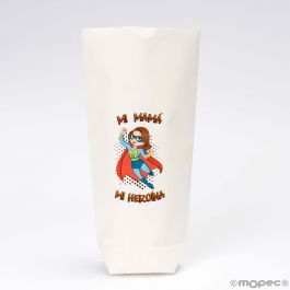 Bolsa blanca Super Mamá 12x22,5cm. min.25 | Mopec