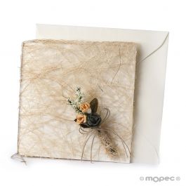 Wedding invitation sinamay with bouquet and envelope | Mopec | Mopec