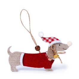 Pendentif teckel chapeau de Père Noël, min.6 | Mopec