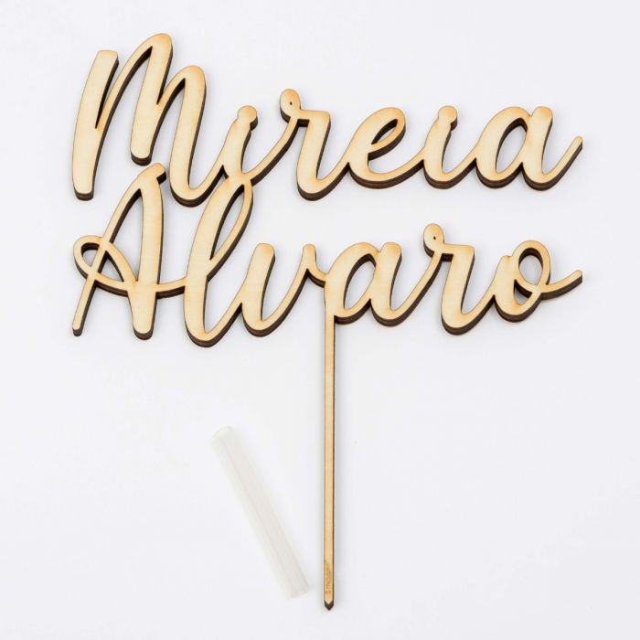 Cake topper 2 nombres 17cm. (altura) personalizado | Mopec